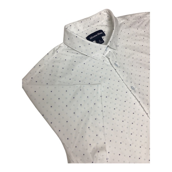 Mizzen+Main | Shirts | Mizzenmain White Dress Shirt With Blue Micro Dot ...